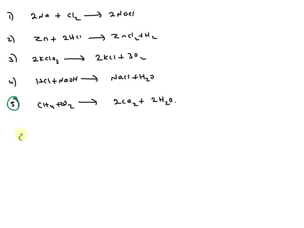 SOLVED: Texts: Which chemical equation is an example of a composition ...