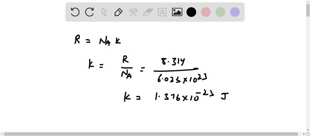SOLVED: The Boltzmann constant, k, is related to the universal gas ...