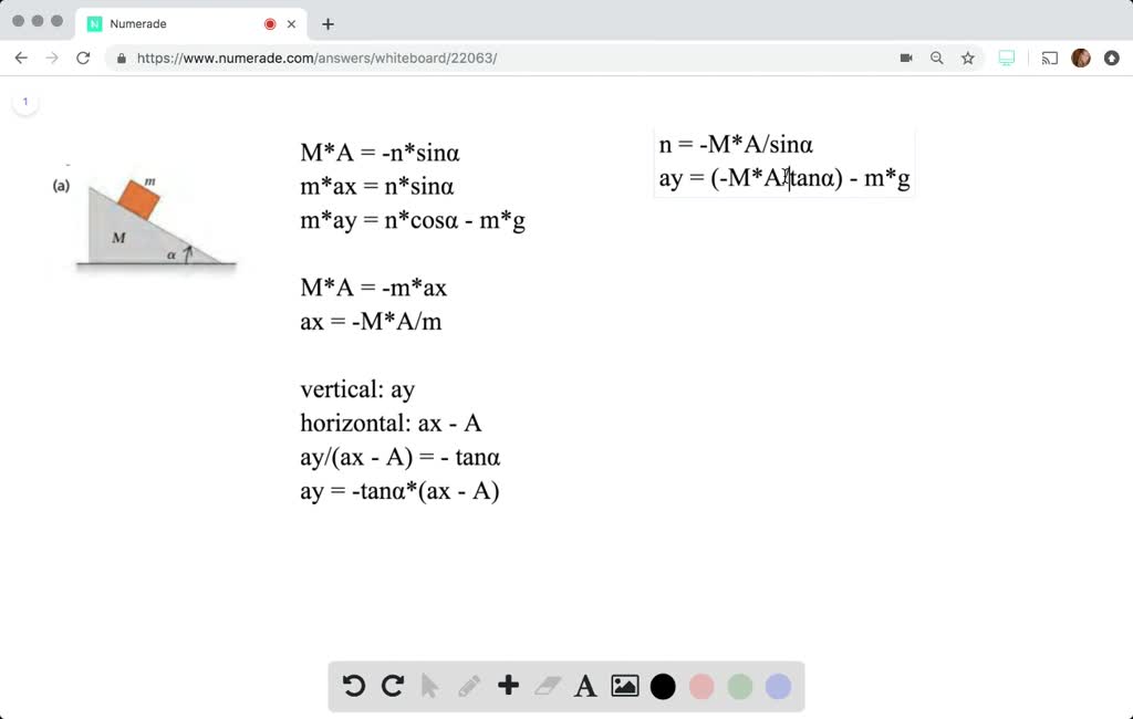 SOLVED: Moving Wedge. A wedge with mass M rests on a frictionless, horizontal tabletop. A block ...