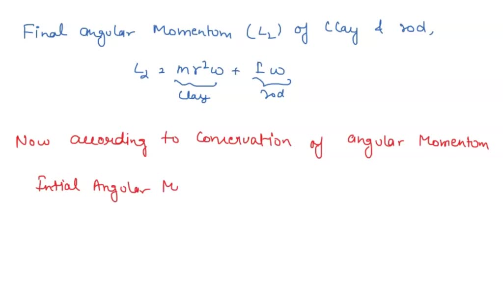 SOLVED: A blob of clay having mass m and speed v0 hits a stationary rod of length D and equal ...