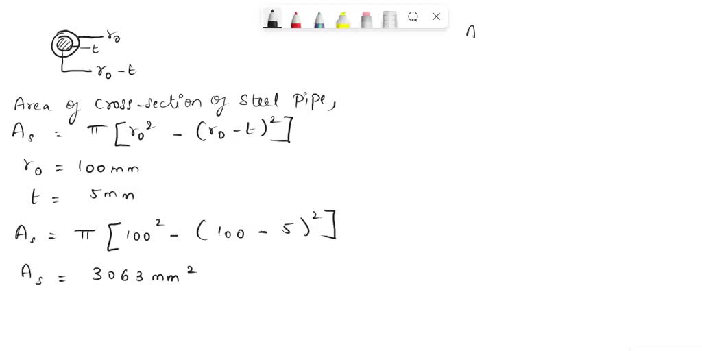 SOLVED: The steel pipe is supported on the circular base plate and concrete pedestal. The ...