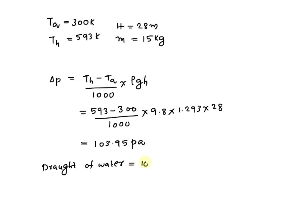 SOLVED: A chimney is 28 meters high and the temperature of hot gases ...
