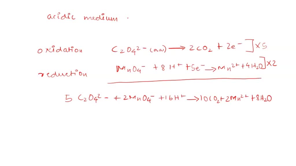 SOLVED: Consider the following redox reaction: MnO4-(aq) + C2O4^2-(aq ...