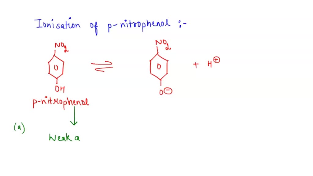 SOLVED: The ionization of p-nitropkenol is shcwn below (pKa 7.0): NOz OH points) Identify the ...