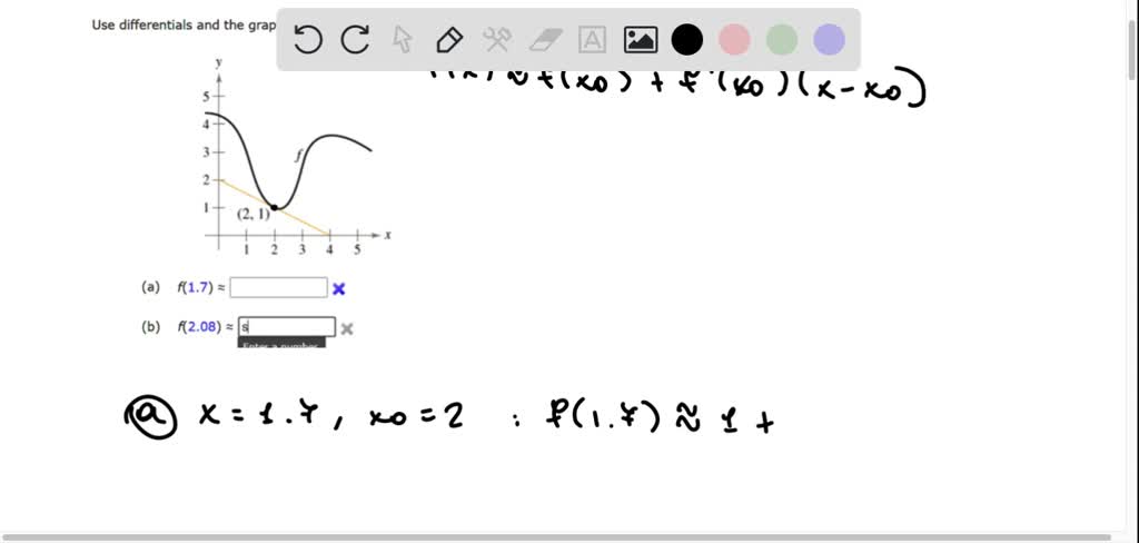 SOLVED: (11) (a) Use differentials to approximate the value of 2 = f(r ...