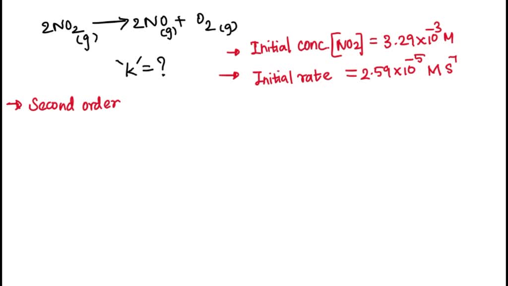 SOLVED: Te reaction 2NO(g)+O2(g)>2NO2(g) is second order in NO and ...