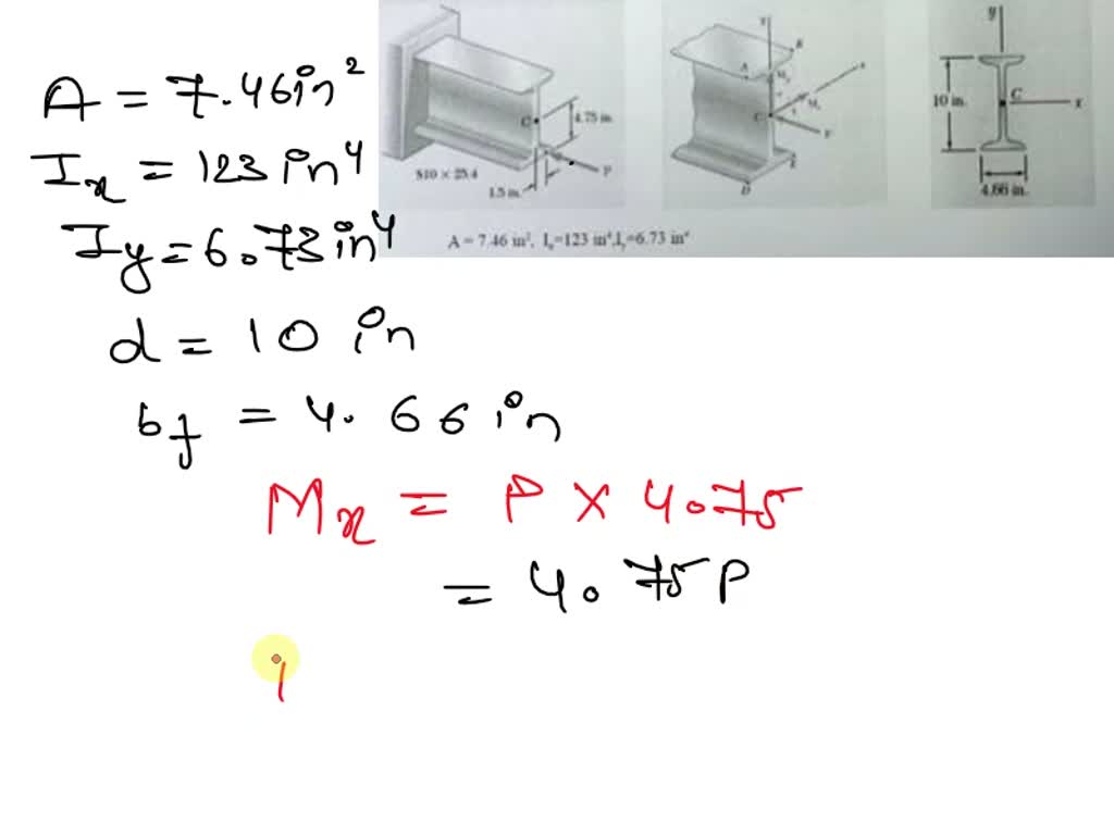 SOLVED: Q5) A horizontal load P is applied as shown in the figure to a ...