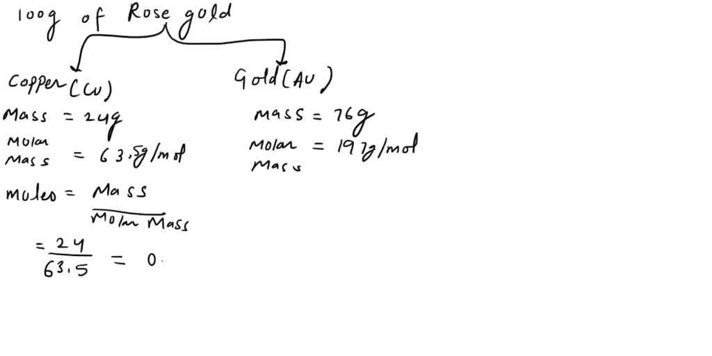 SOLVED: What is the chemical formula of Rose Gold" (ratio of copper and ...