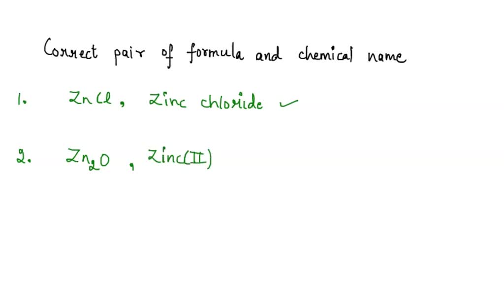 SOLVED: Which one of the following correctly pairs a formula with its ...