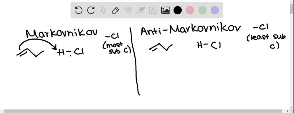 SOLVED: Draw the reaction of 1-butene with HCl Include both possible products in the reaction ...