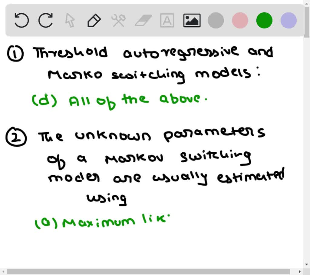 SOLVED:Threshold autoregressive and Markov switching models: (a) Allow ...