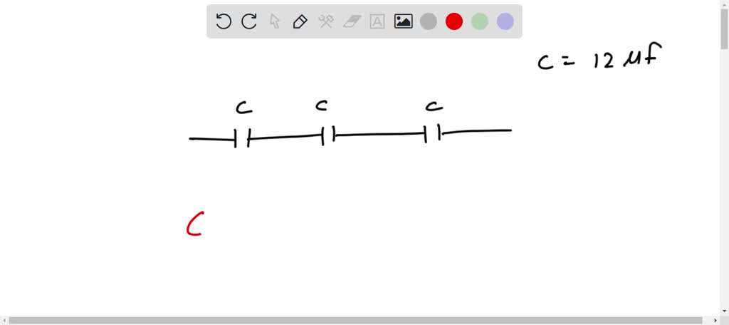 Solved Three 12 Microfarad Capacitors Are Connected In Series The Equivalent Capacitance Of