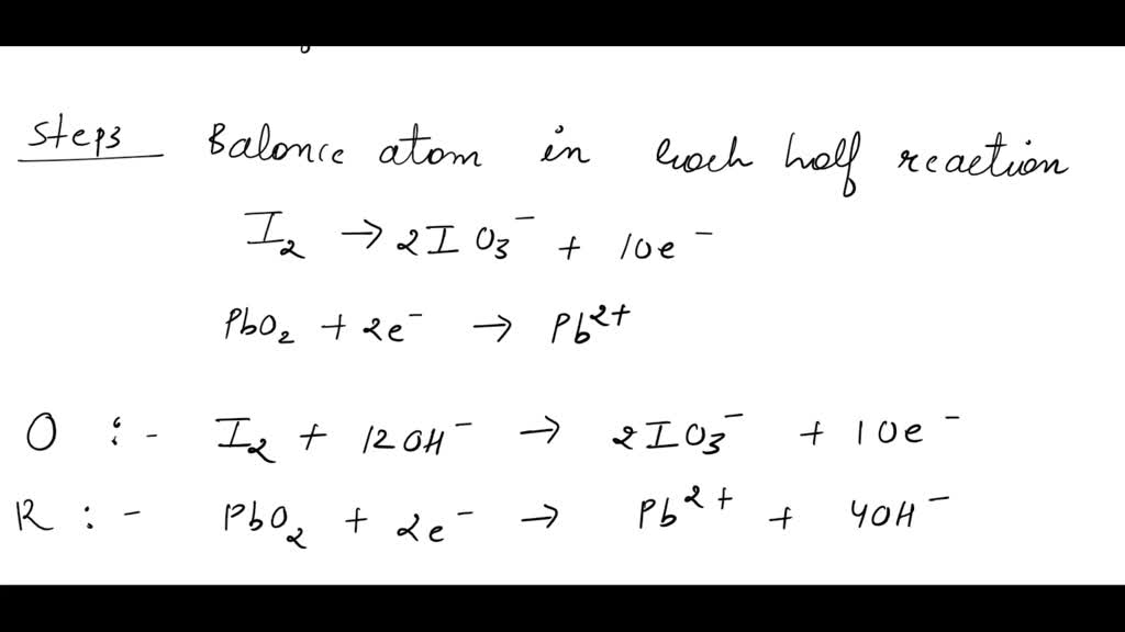 SOLVED: Balance the following redox reaction using the half-reaction method in basic solution ...