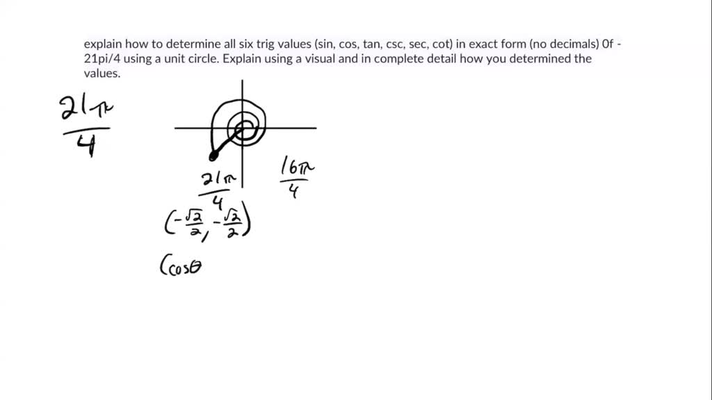 SOLVED: Explain how to determine all six trig values (sin, cos, tan ...