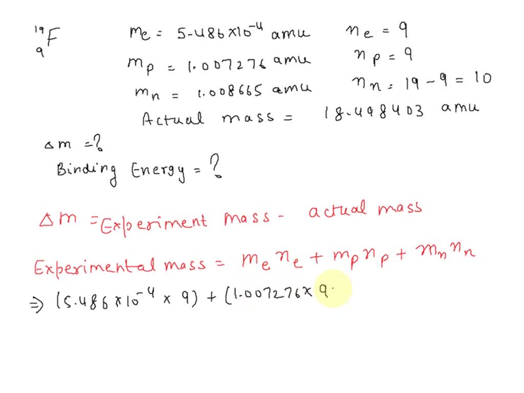 1. The atomic mass of fluorine is 18.9984032 amu. 2. The atomic mass of ...