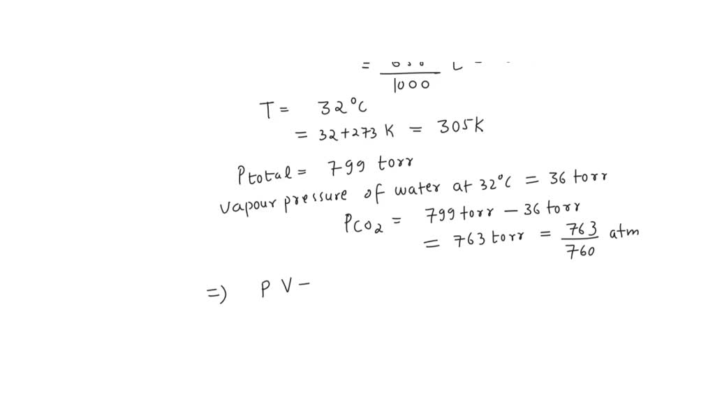 Calcium carbonate, CaCO3, decomposes upon heating to form CO2 gas ...