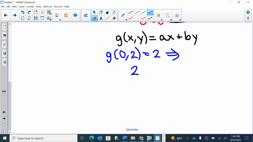 Solved Find A Possible Equation For A Linear Function With The Contour