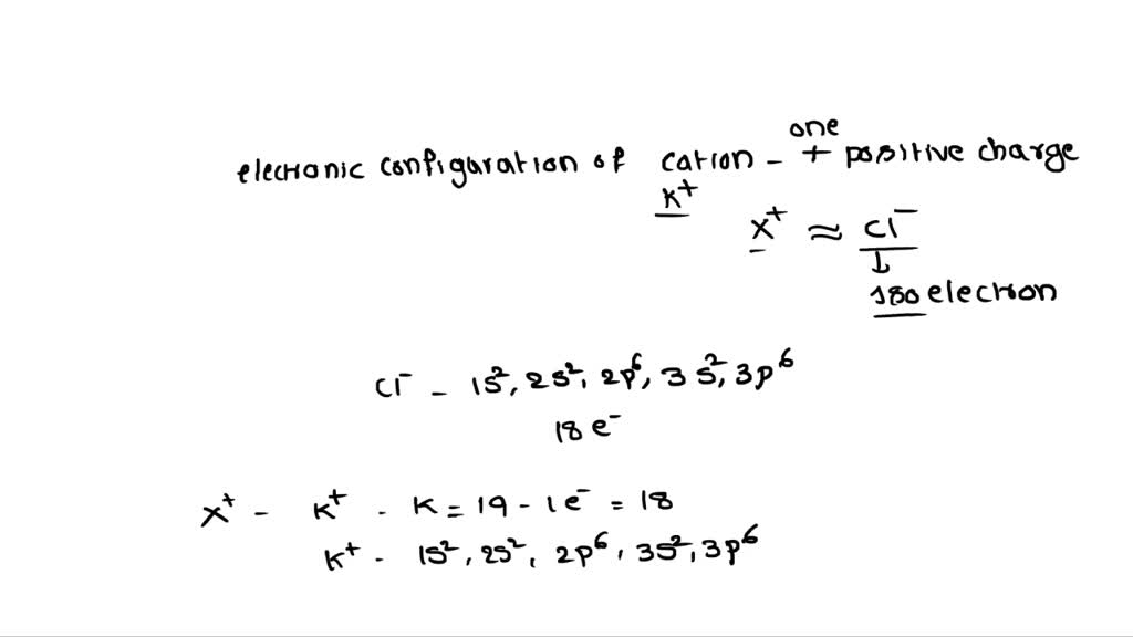 SOLVED: (4 pts) a) Write electron configuration of a cation with one ...
