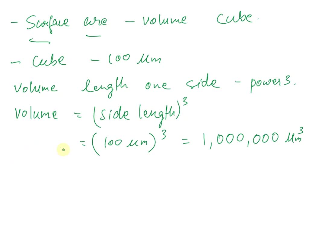 SOLVED: A Consider a large, cubic cell that measures 100 micrometers on ... SOLVED: A Consider a large, cubic cell that measures 100 micrometers on ...