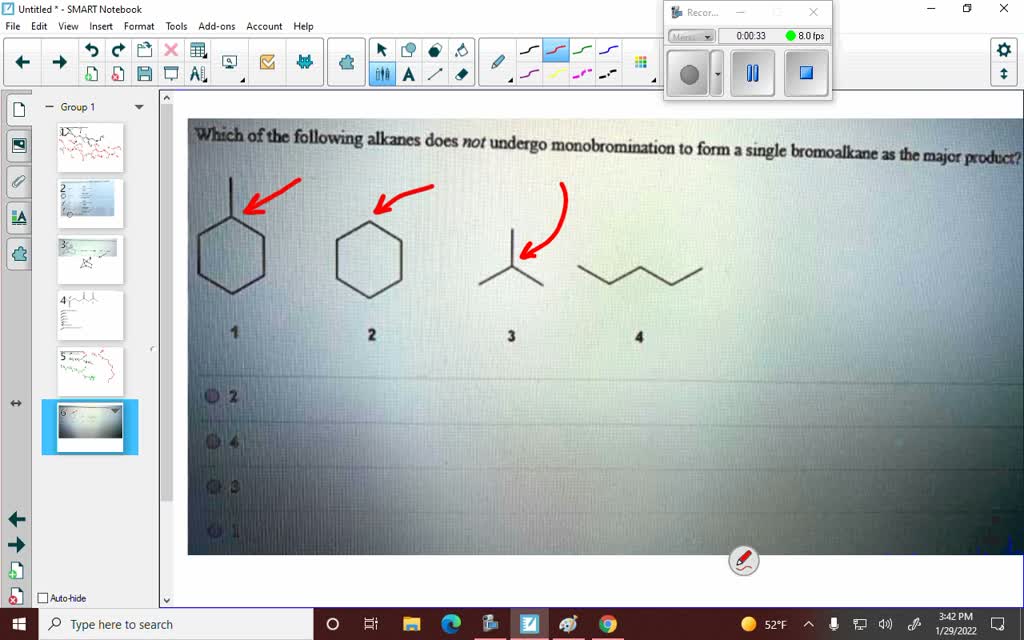 SOLVED: Which ofthe following alkanes does not undergo monobromination ... SOLVED: Which ofthe following alkanes does not undergo monobromination ...
