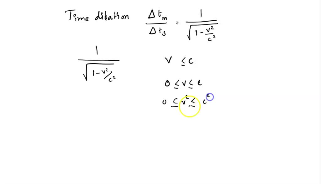 SOLVED: In the time dilation equation shown below, why can (he right ...