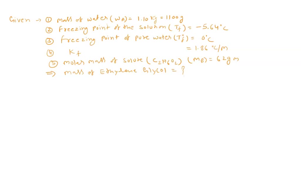 How many grams of ethylene glycol (C2H6O2) must be added to 1.15 kg of ...