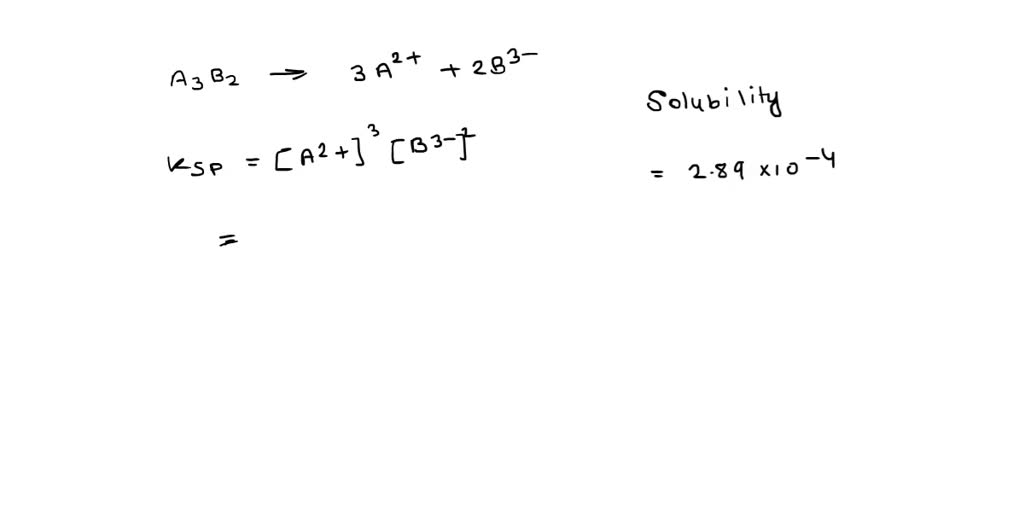 SOLVED: A poorly soluble substance with the formula of A3B2 has the ...