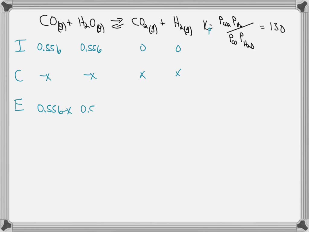 SOLVED: For an equilibrium mixture obtained for the following reaction ...