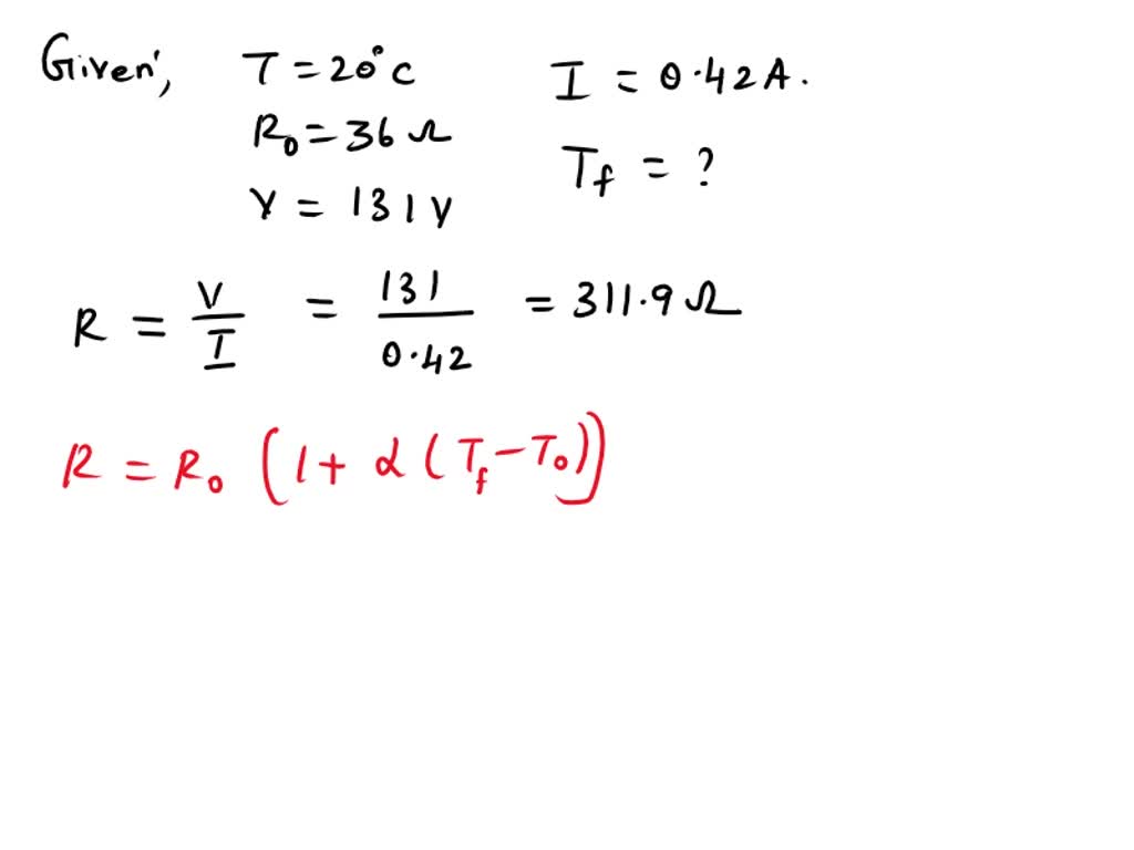SOLVED: The resistance of the tungsten filament of an incandescent ...