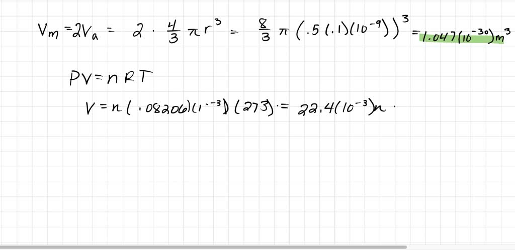 SOLVED: Assume a hydrogen atom is a sphere with diameter 0.100 nm and a ...