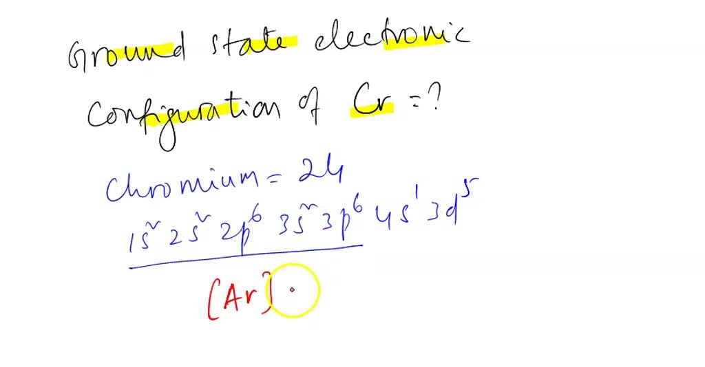Solved What Is The Ground State Electron Configuration Of Chromium