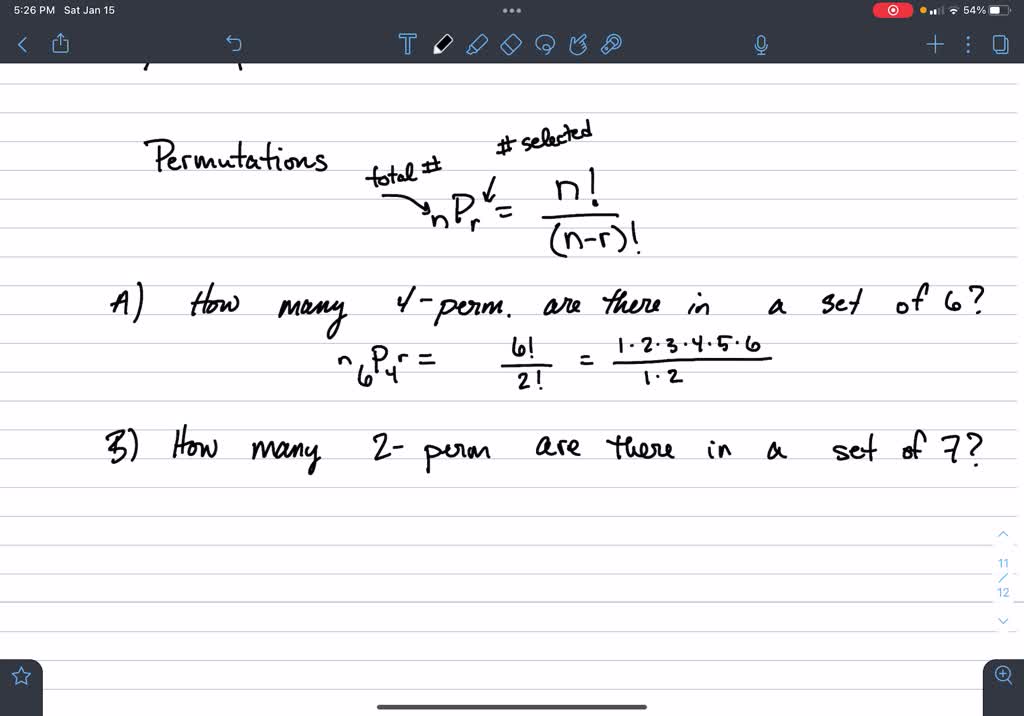 SOLVED: (a) How many 4-permutations are there of a set of six objects ...