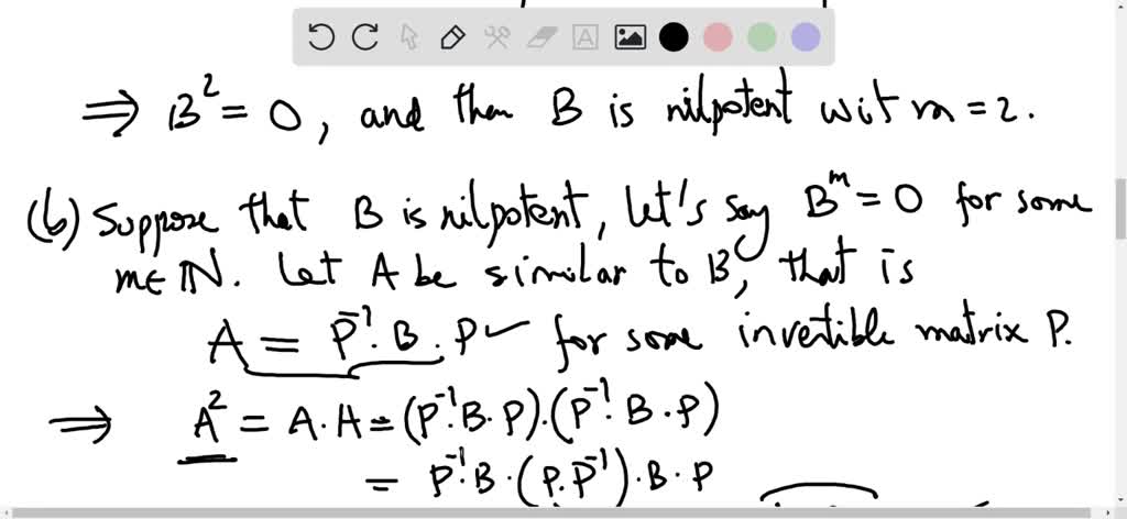 SOLVED: a square matrix A is nilpotent if A k = 0 for some k > 0. Prove ...