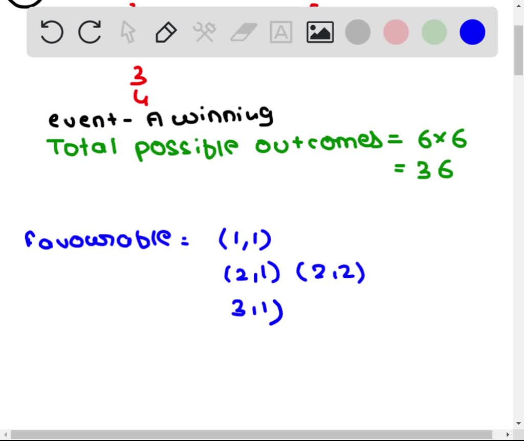 SOLVED: Players A and B play game of rolling " two fair dice: If the ...