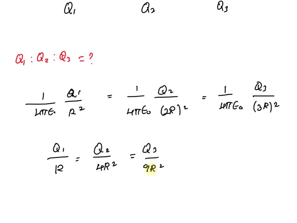SOLVED: Three concentric metallic spherical shells of radii R, 2R, 3R, are given charges Q1, Q2 ...