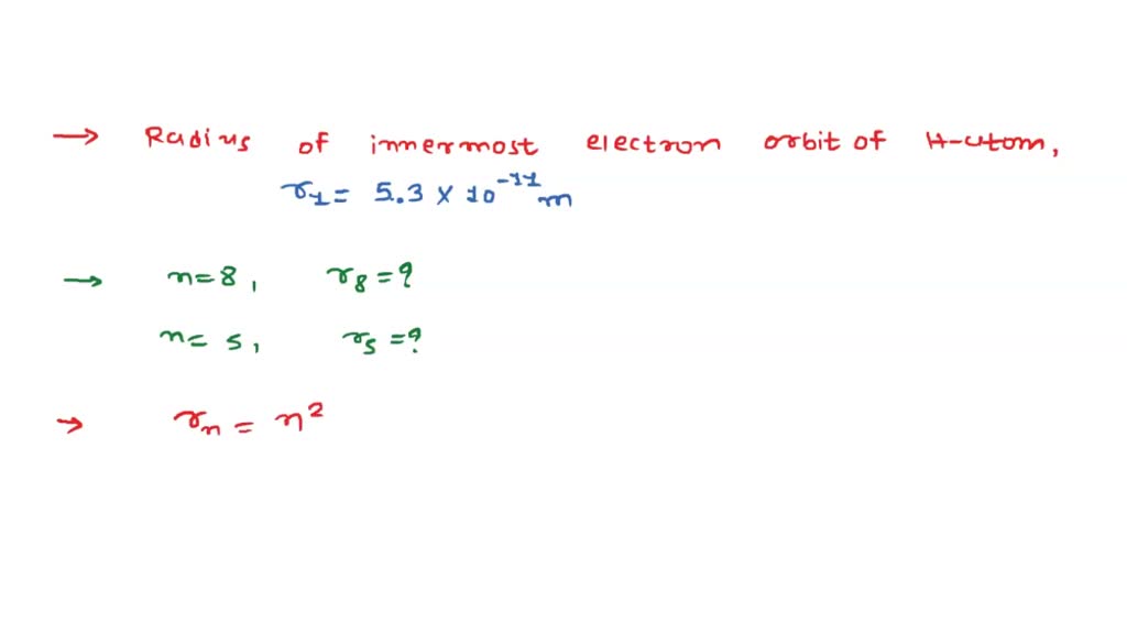 Solved The Radius Of The Innermost Electron Orbit Of A Hydrogen Atom