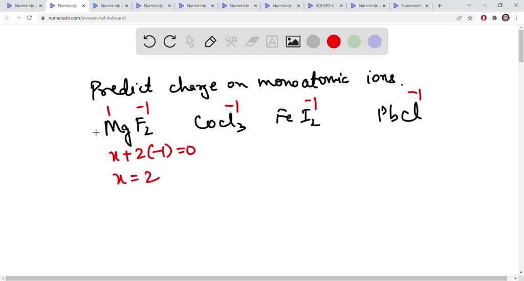 SOLVED: Predict the charge on all of the monatomic ions in the ...