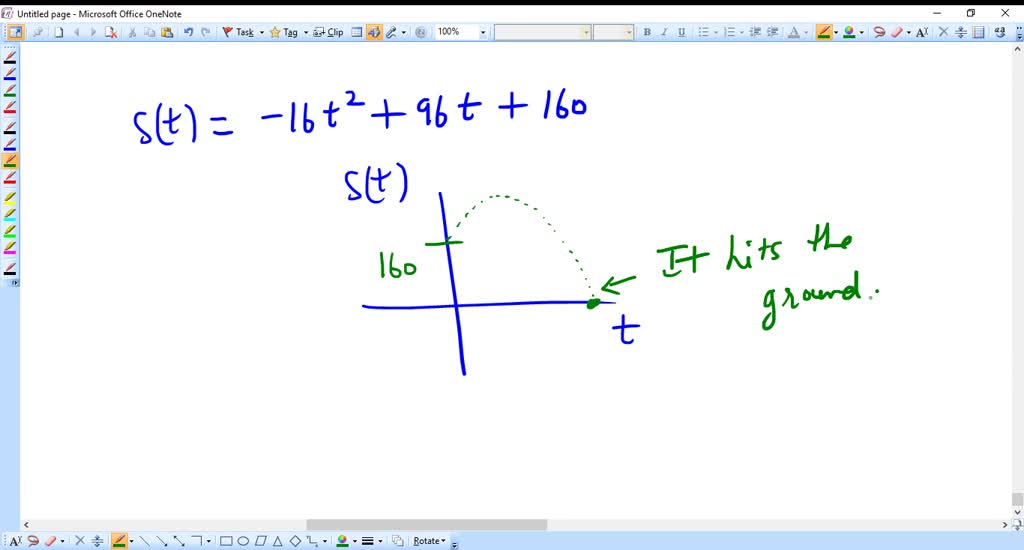 SOLVED: An object is propelled vertically upward from the top of a 160-foot building. The ...