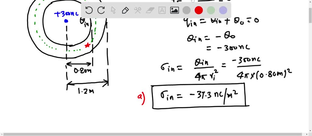 SOLVED: hollow conducting spherical shell has radii of 0.80 m and 20 m ...