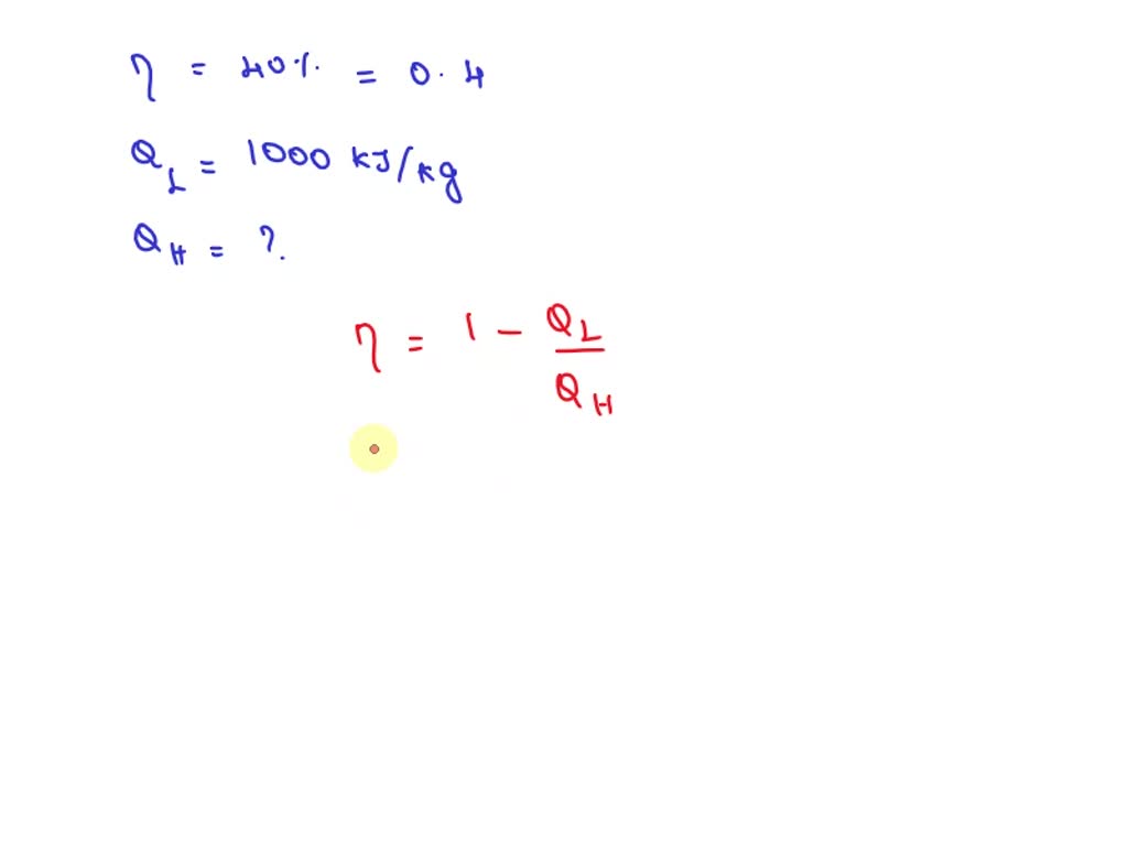SOLVED: A heat engine with a thermal efficiency of 40 percent rejects ...