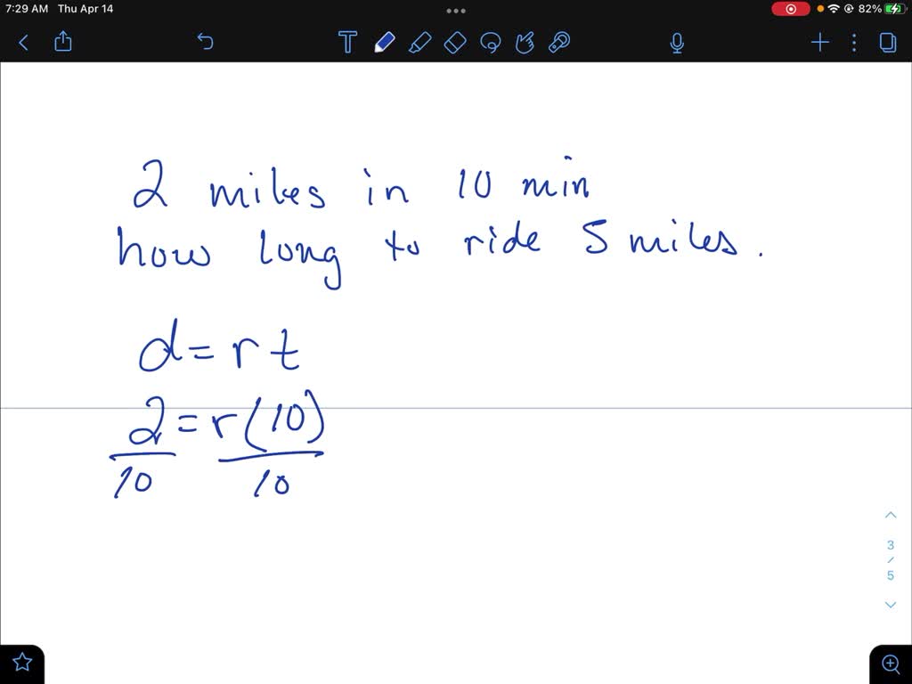 A horseback rider travels 2 miles in 10 minutes. At this speed, how ...