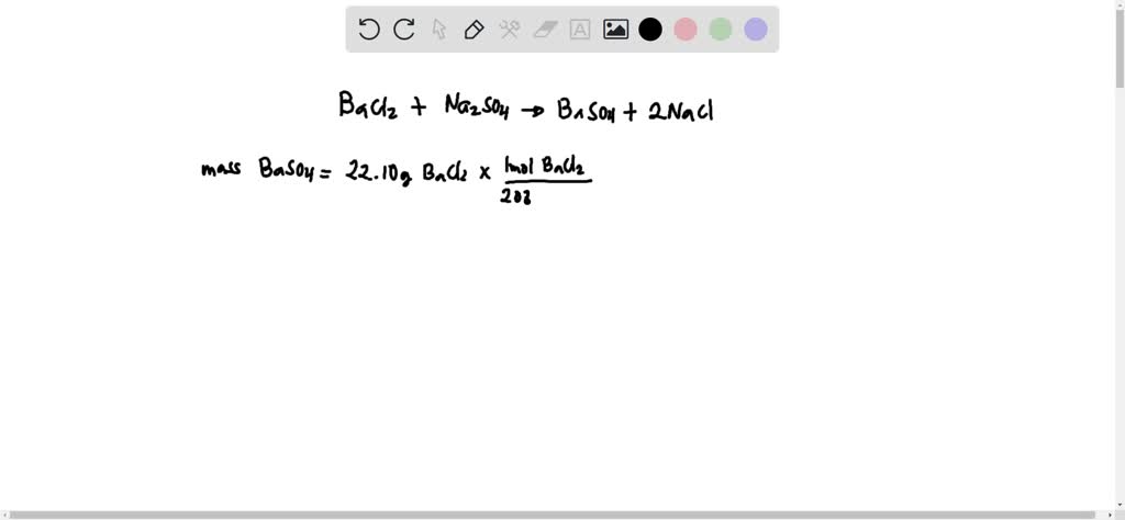 SOLVED: Using the balanced equation below, answer the following question: BaCl2 + Na2SO4 BaSO4 ...