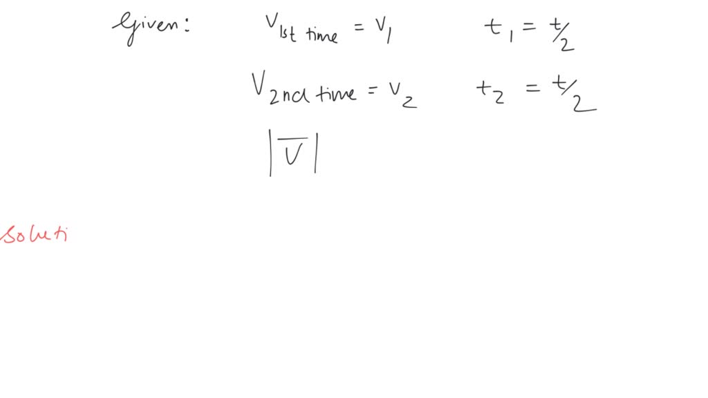 SOLVED: A person travels along a straight road for the fi rst half time with a velocity v1 and ...