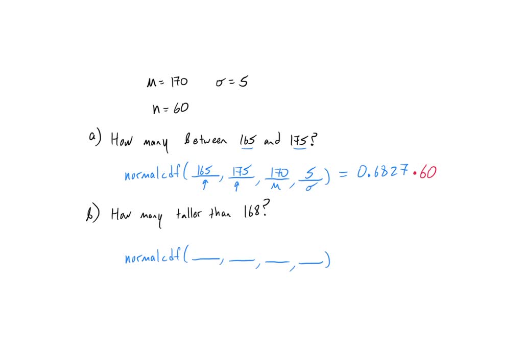SOLVED: Suppose that people's heights (in centimeters) are normally ...