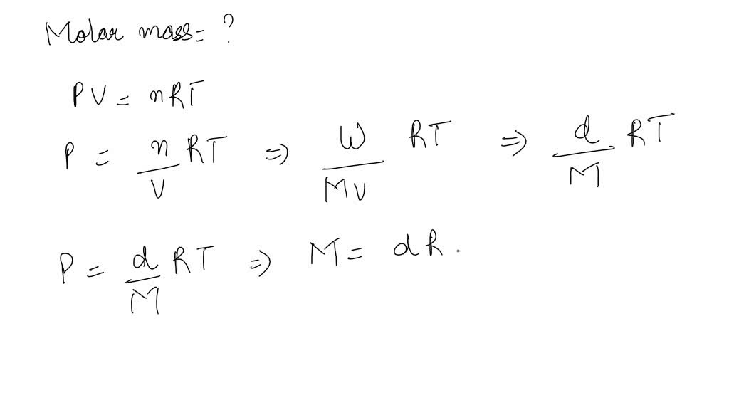 SOLVED: The density of a gas was measured at 1.50 atm and 27 degrees ...