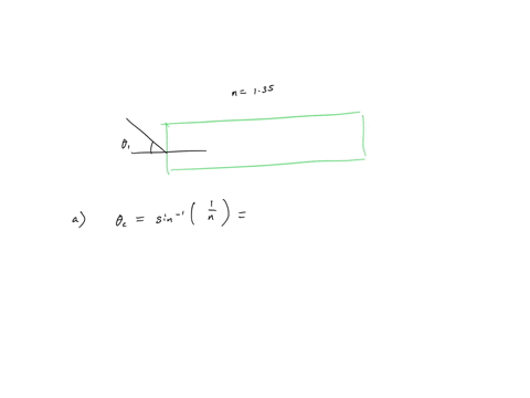 A transparent object with an isosceles right triangular cross-section has an index of refraction ...