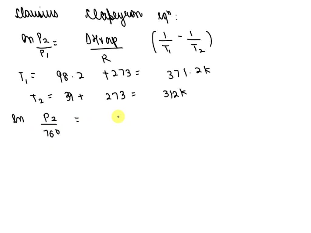 SOLVED: Part 2 (1 point) Feedback See Hint Use the value of AHvap determined in Part 1 to ...