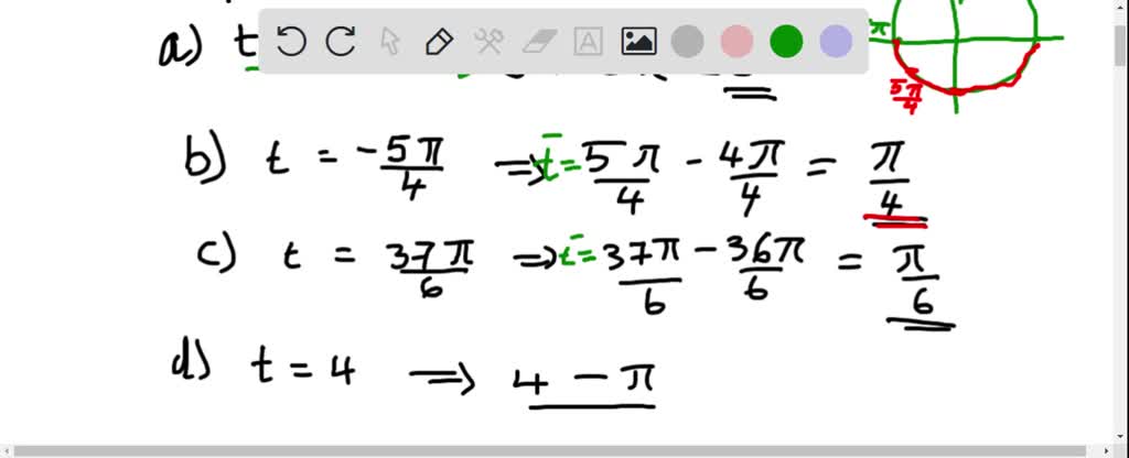 SOLVED: Find the reference number for each value of t. (a) ST t = t
