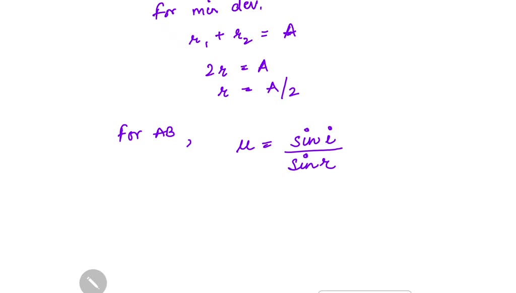 SOLVED: The refractive index of the material of a prism is 1.5. When ...