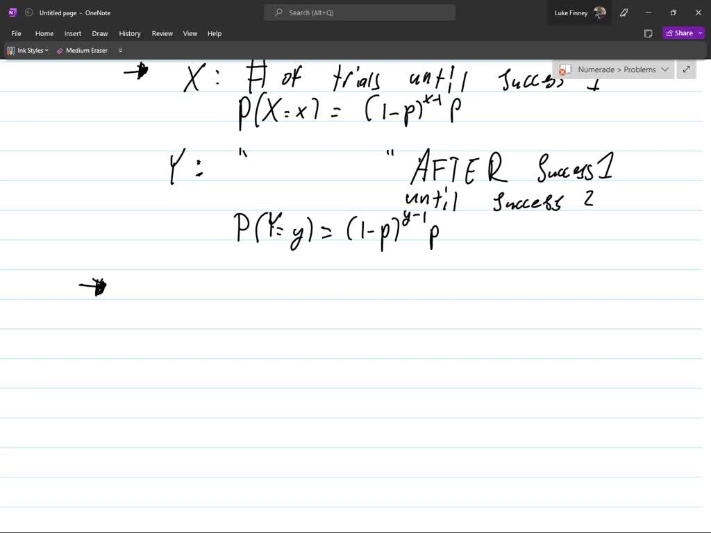 SOLVED: What is the pmf for a random variable, X, where X represents the number of trials needed ...